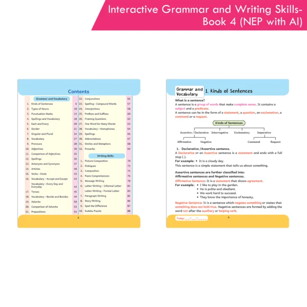 Interactive Grammar and Writing Skills Book 4 (NEP with AI) - Your One ...