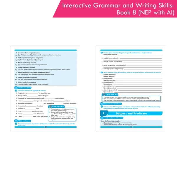 Interactive Grammar and Writing Skills Book 8 (NEP with AI) - Your One ...