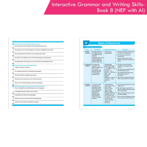 Interactive Grammar and Writing Skills Book 8 (NEP with AI) - Your One ...