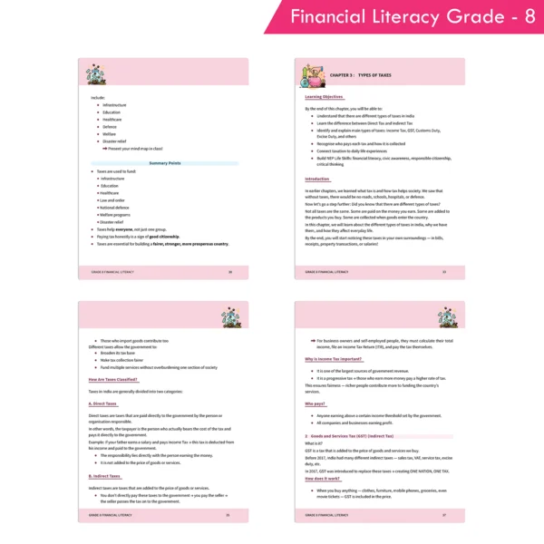 Financial Literacy Book Grade 8 | Practical Money Education with Tax ...
